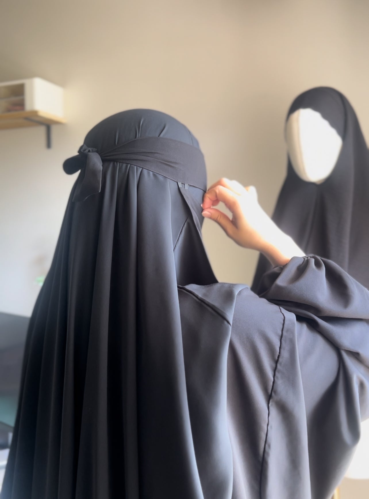 Plain Saudi Style Niqab tie back – Niqabi Style