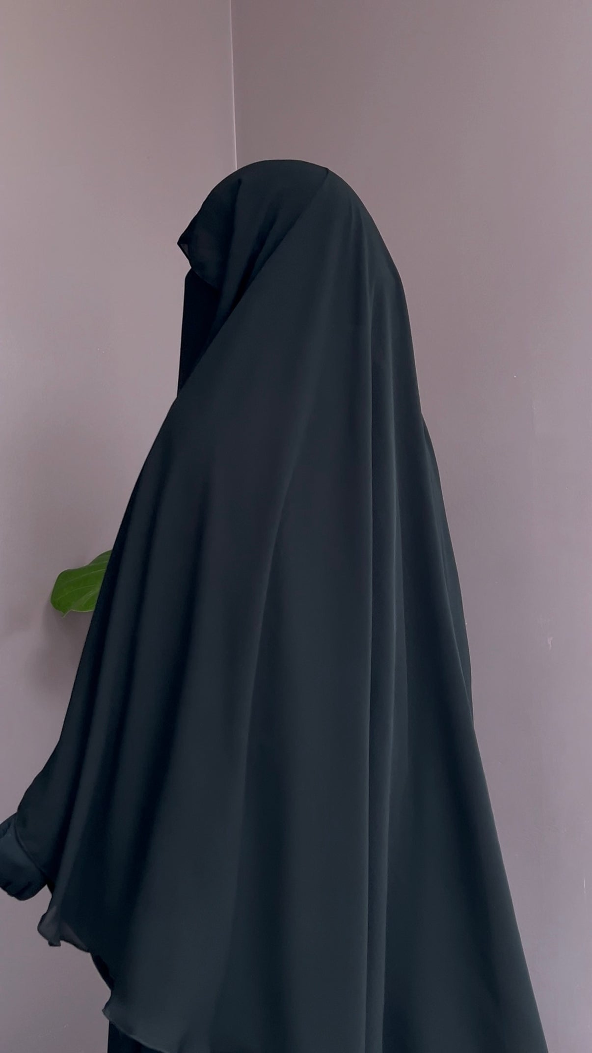 XL - round long elastic hijab + matching half niqab – Niqabi Style