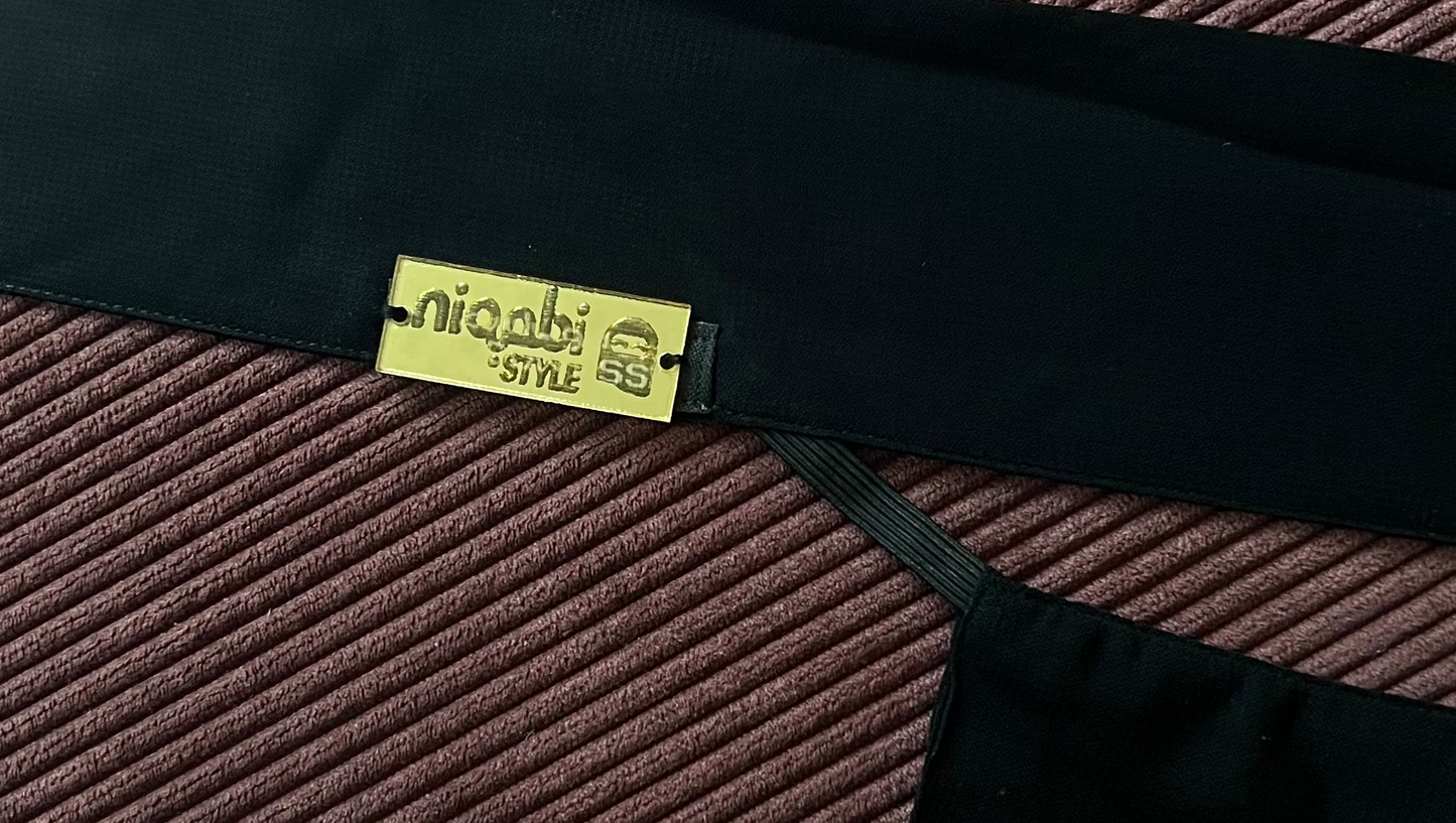 soft band Niqab (gold logo slanted elastic band) – Niqabi Style