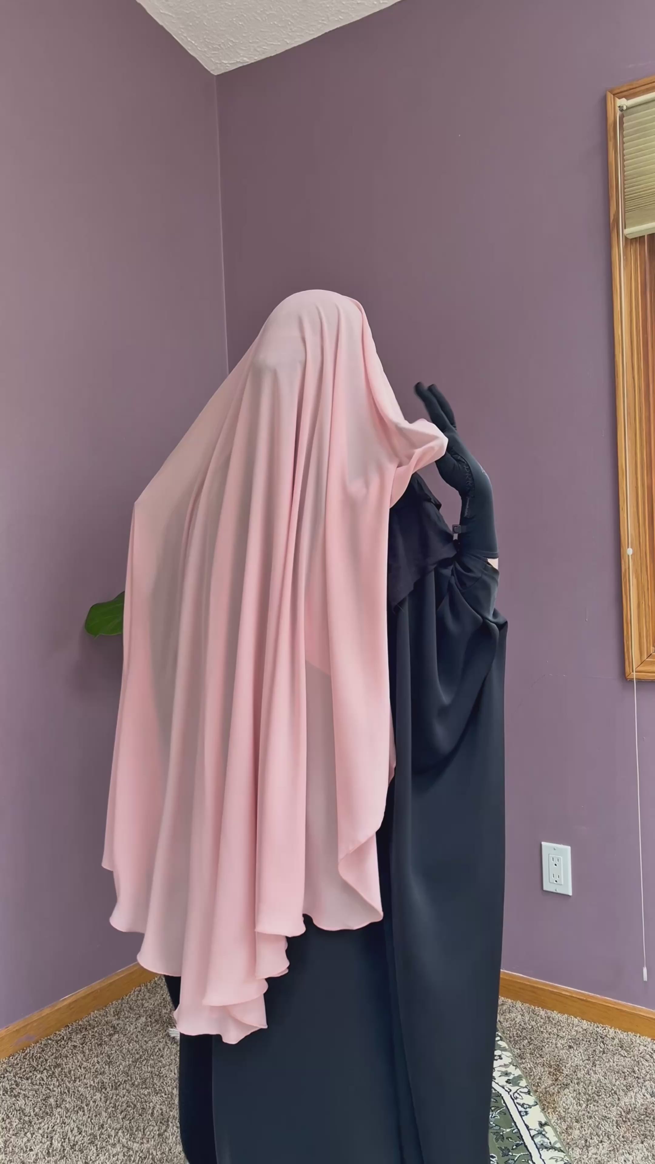 XL - round long elastic hijab + matching half niqab – Niqabi Style